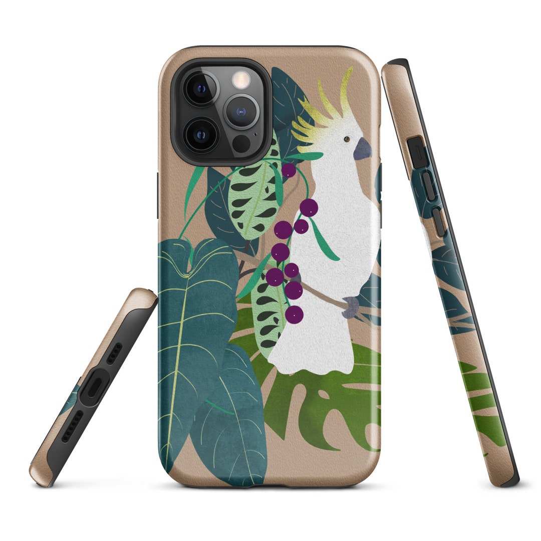Tropical Cockatoo Bird Themed Tough Cell Phone Case for Iphone® Cover ...