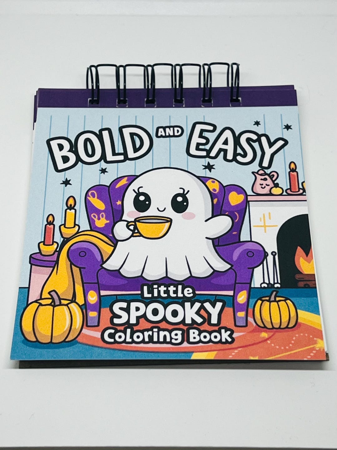 Mini Spooky Halloween Coloring Book Bold & Easy Ghost Themed Coloring ...
