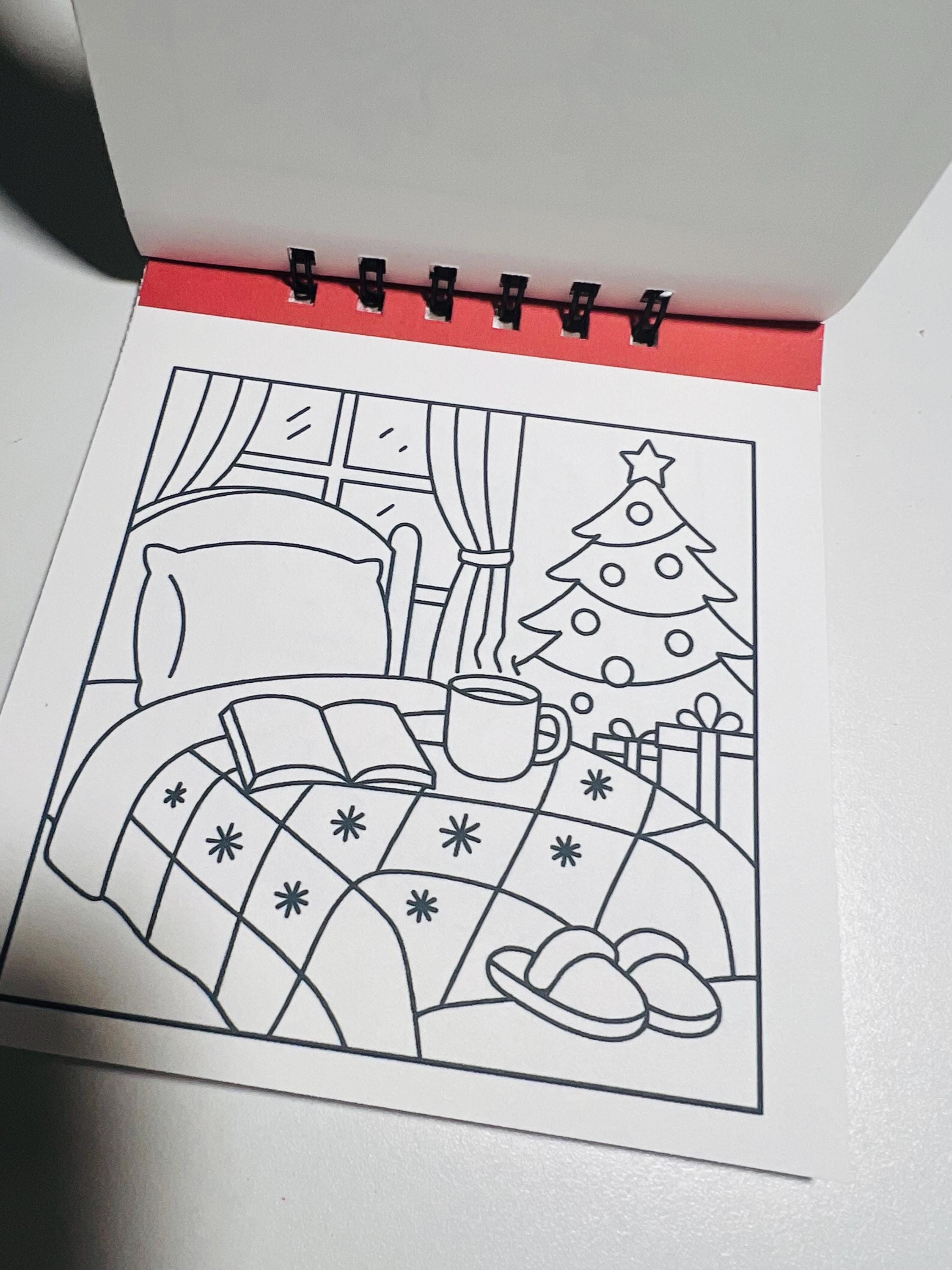 Mini Christmas Coloring Book – Cozy Holiday Illustrations, Stocking ...