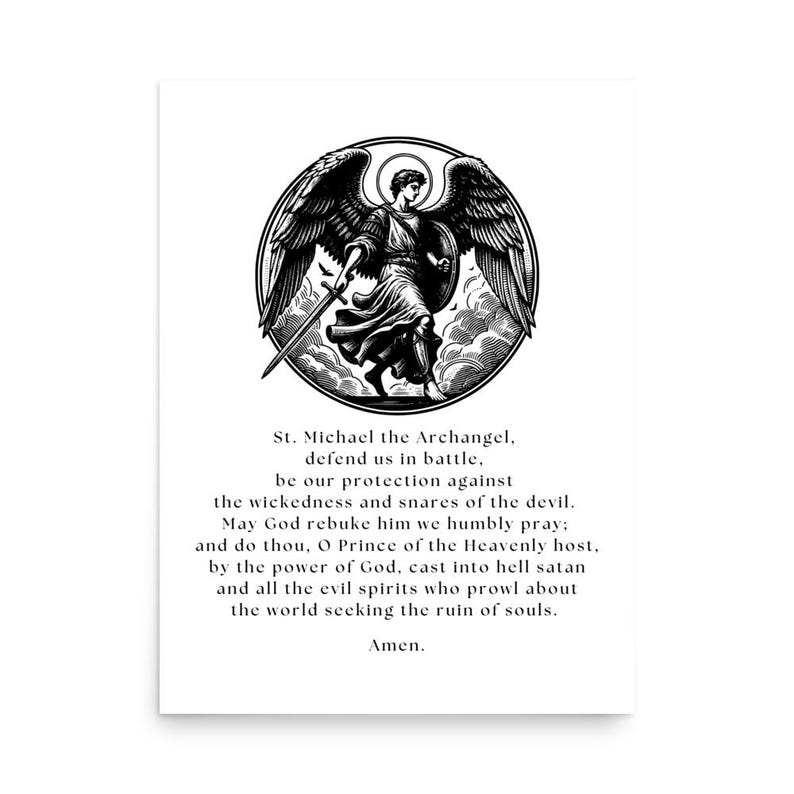 PRINT - St. Michael the Archangel Prayer Wall Print - Catholic Art ...