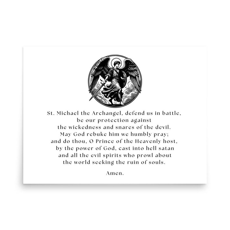 PRINT - St. Michael the Archangel Prayer Wall Print - Catholic Art ...