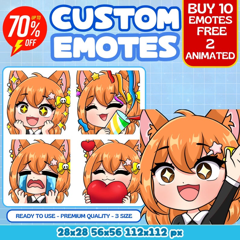 Custom Chibi Twitch Emotes: Anime Style for Streamers - Etsy