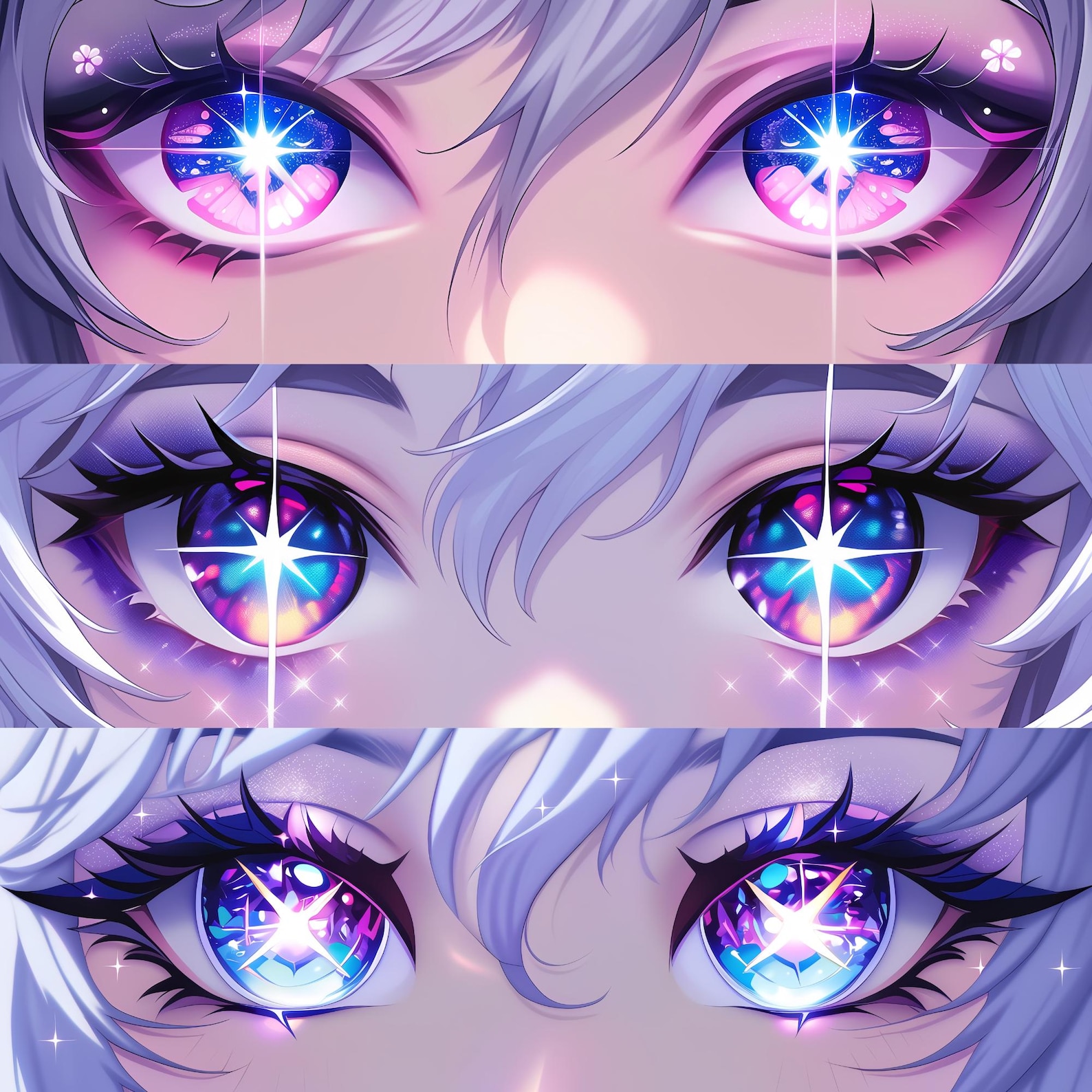 Custom Anime Vtuber Eye Banner: Twitch, Youtube, Discord - Etsy