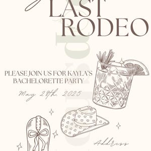 Last Rodeo Bachelorette Invitation | Western Cowgirl Bachelorette ...