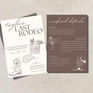 Last Rodeo Bachelorette Invitation | Western Cowgirl Bachelorette ...