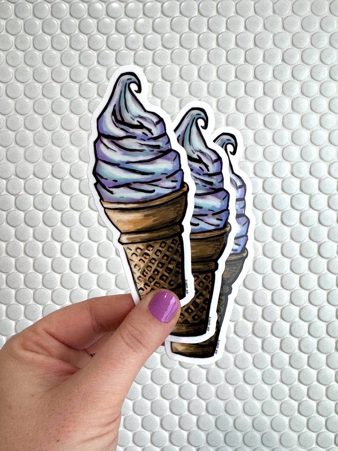 Ice Cream Cone Soft Serve Vinyl Sticker - Etsy