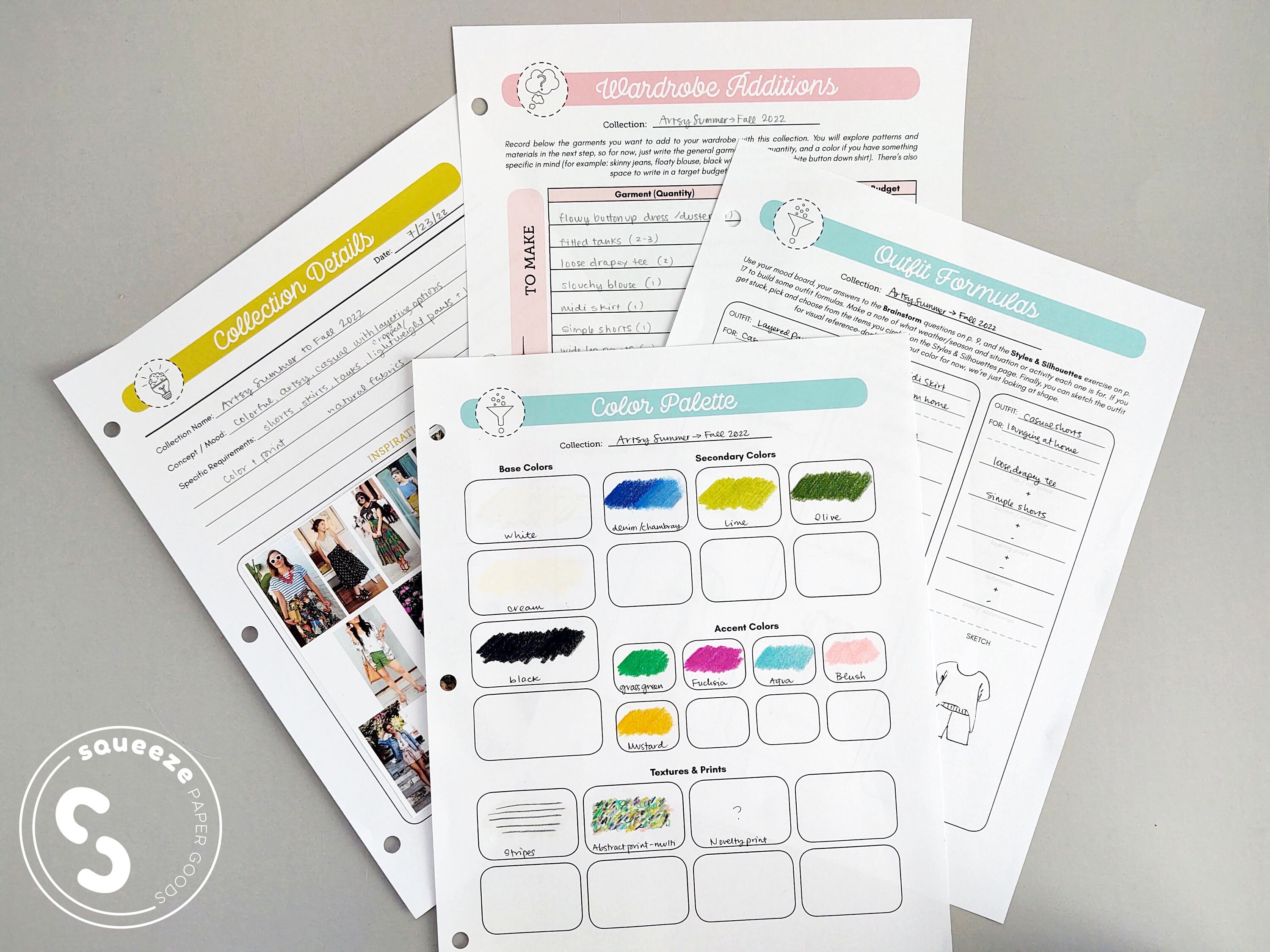 Wardrobe Planning Workbook-pdf Printable-sewing Knitting-letter Size-8 ...