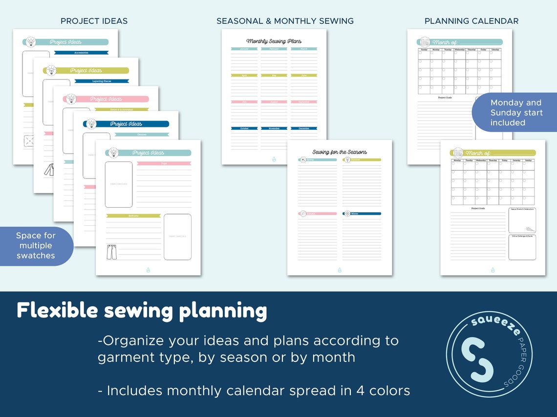 Sewing Planner Printable PDF Sewing Project Planner - Etsy