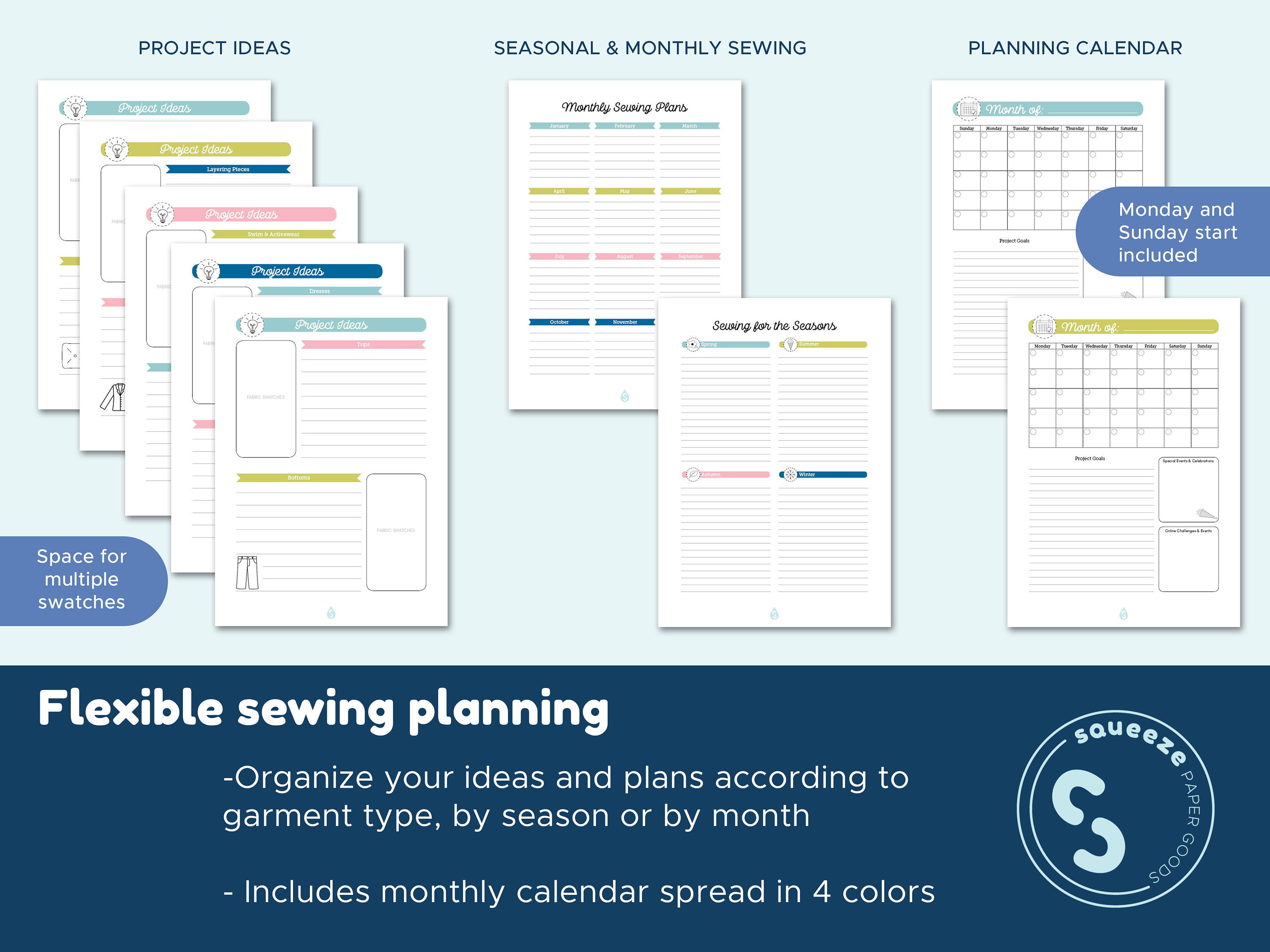 Sewing Planner Printable PDF Sewing Project Planner Sewing Journal A4 ...