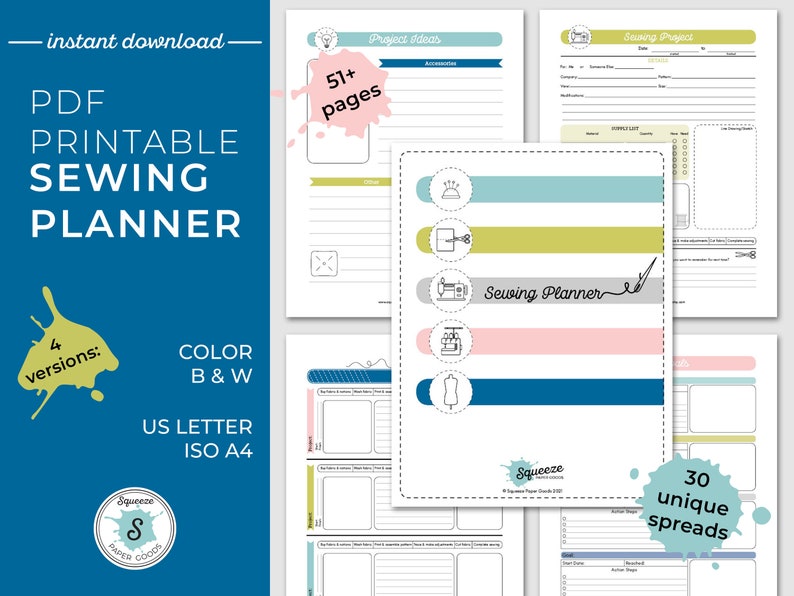 Sewing Planner Printable PDF Sewing Project Planner - Etsy