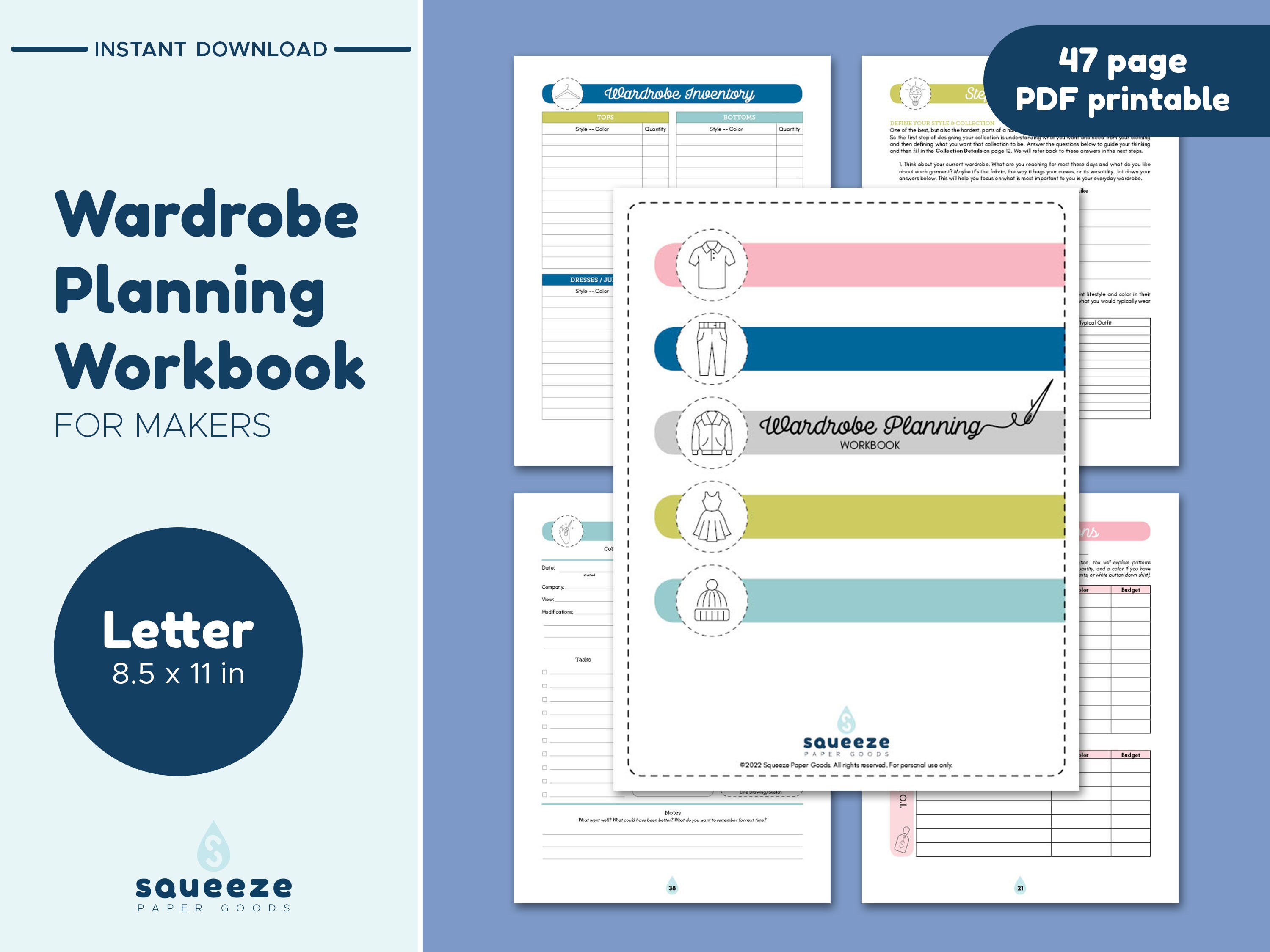 Wardrobe Planning Workbook-pdf Printable-sewing - Etsy