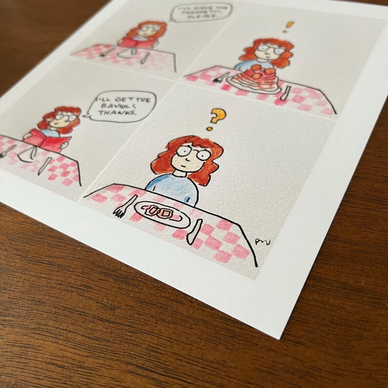 Art Print 'spaghetti Vs Ravioli' Cartoon/comic Strip - Etsy