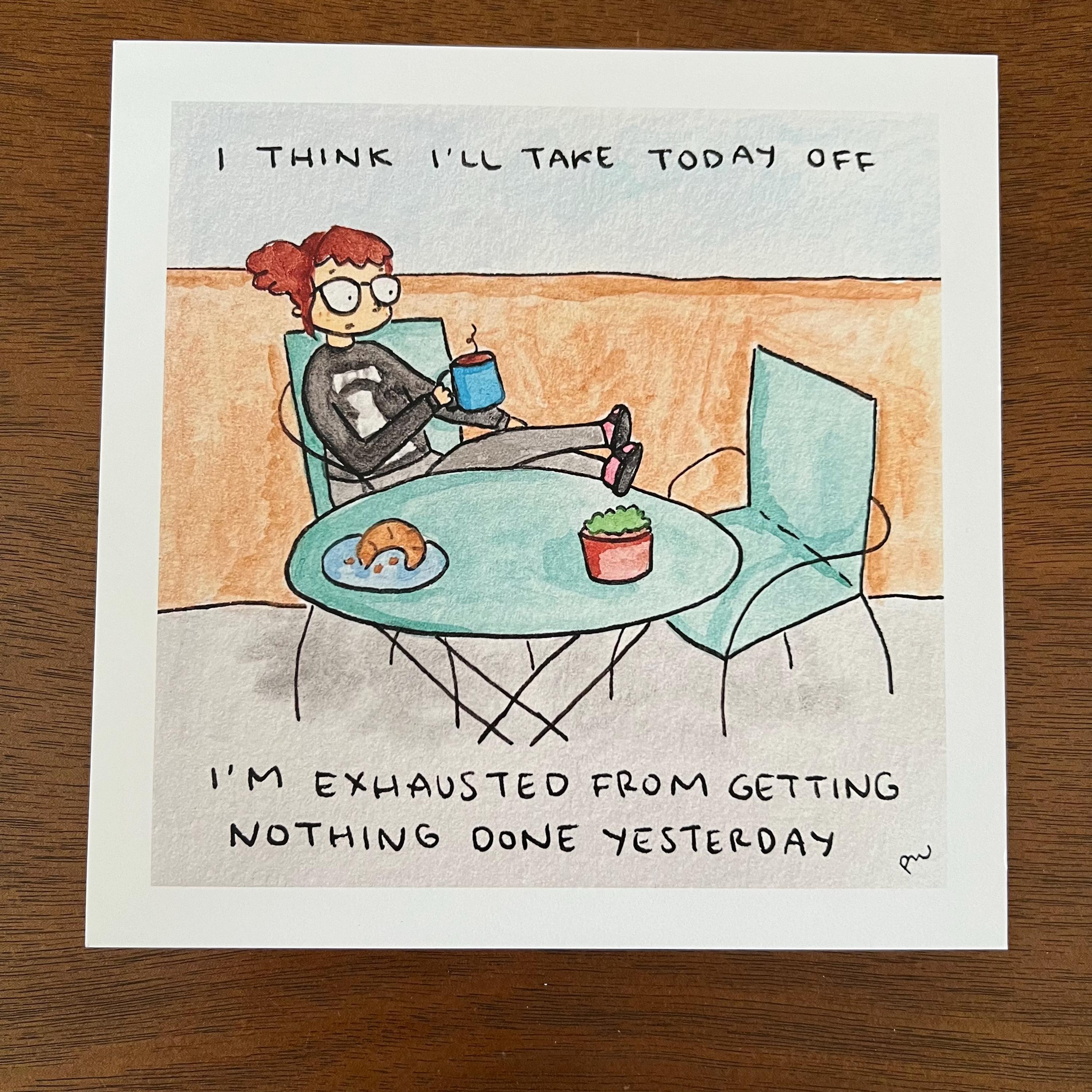 Art Print 'day Off' Cartoon/comic Strip - Etsy