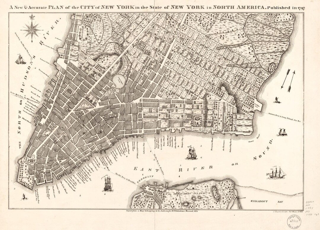 Historic Master Plan of Manhattan, 1797 - Etsy