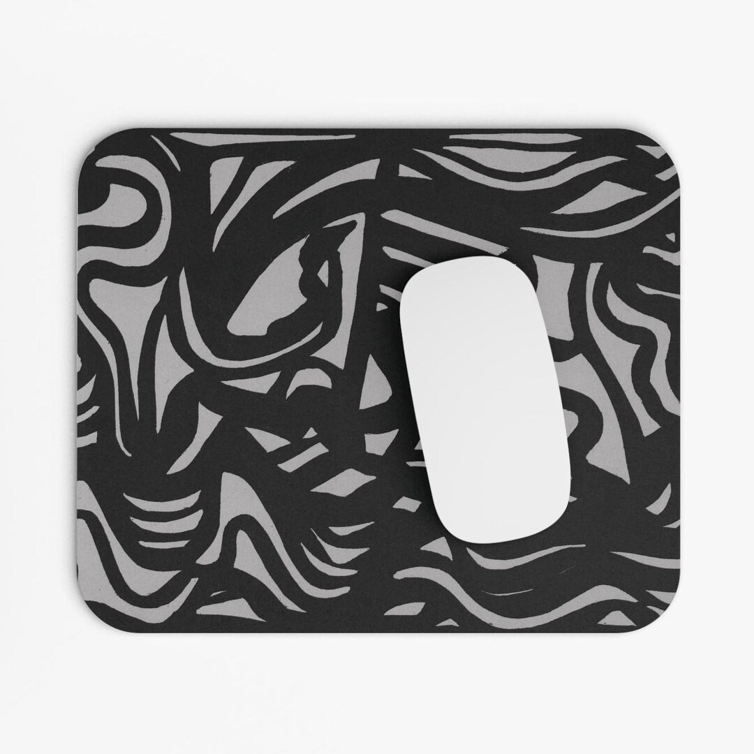 Abstract Mouse Pad Modern Doodle Style Mousepad Eclectic Home Decor ...