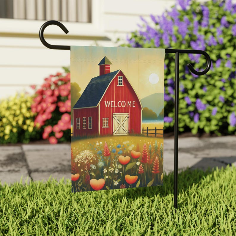 Farmhouse Welcome Garden & House Banner Western Art Yard Sign ...
