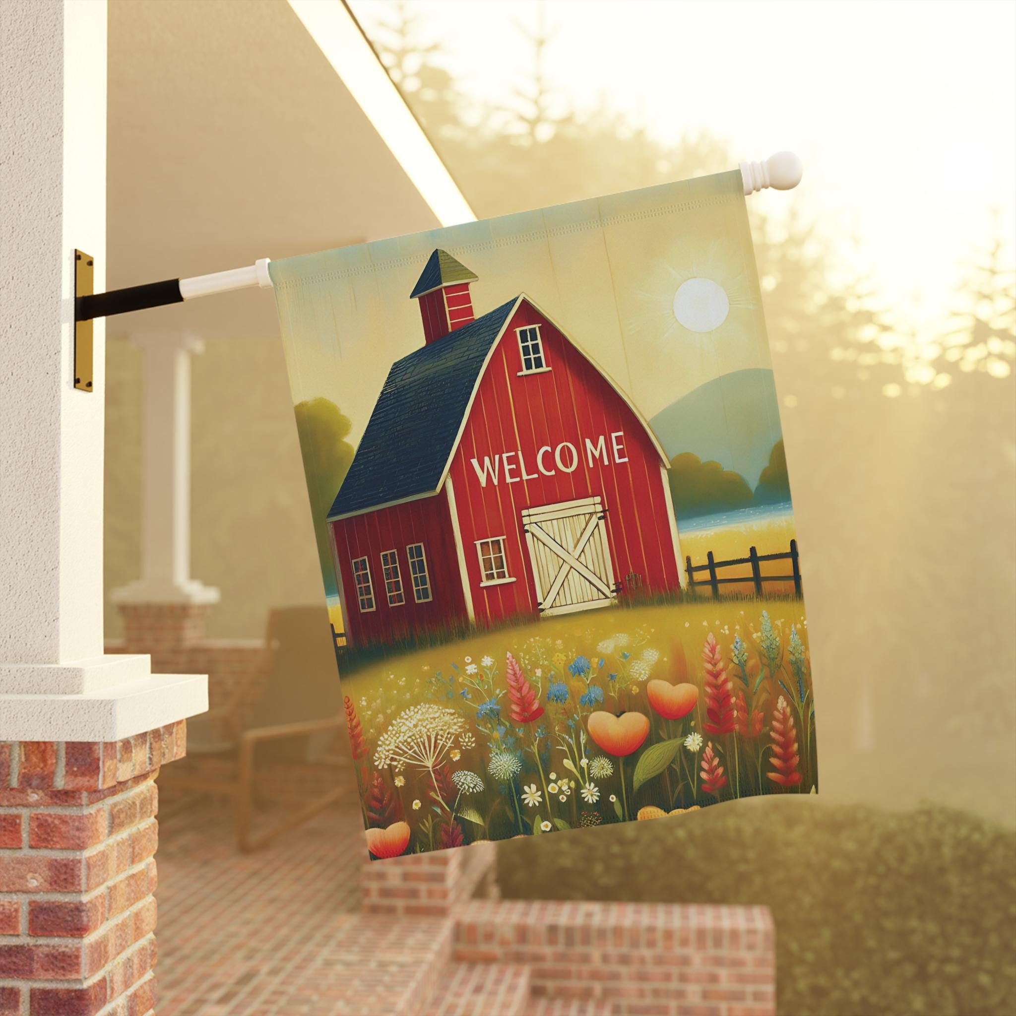 Farmhouse Welcome Garden & House Banner Western Art Yard Sign ...
