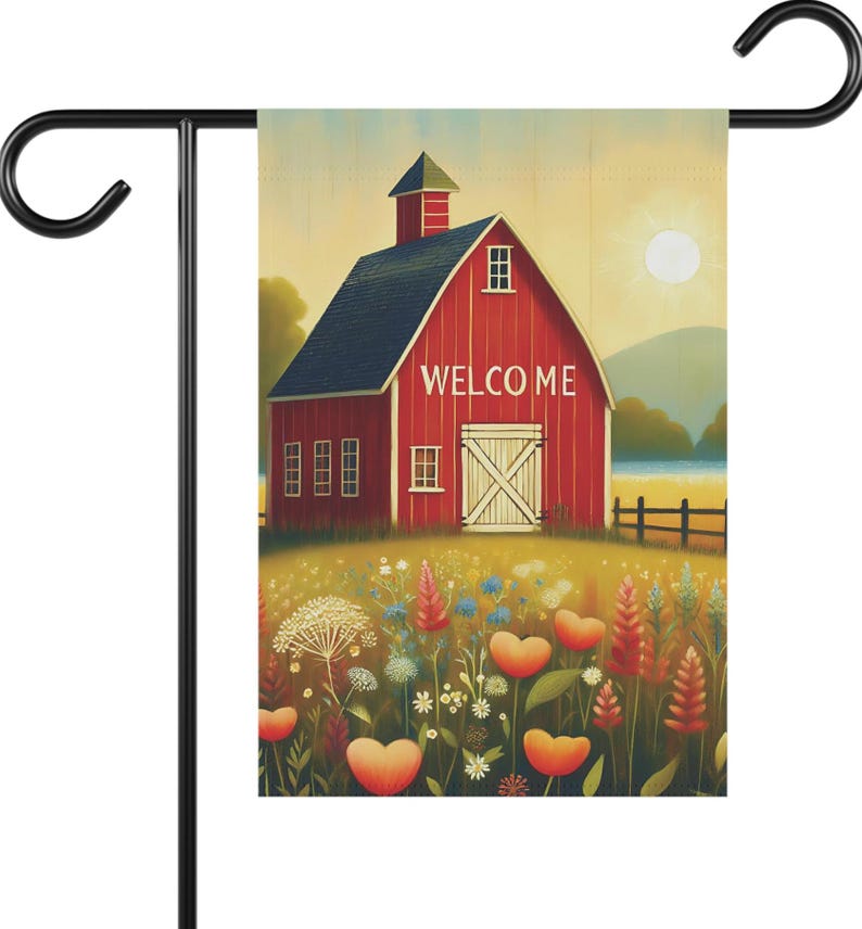 Farmhouse Welcome Garden & House Banner Western Art Yard Sign ...