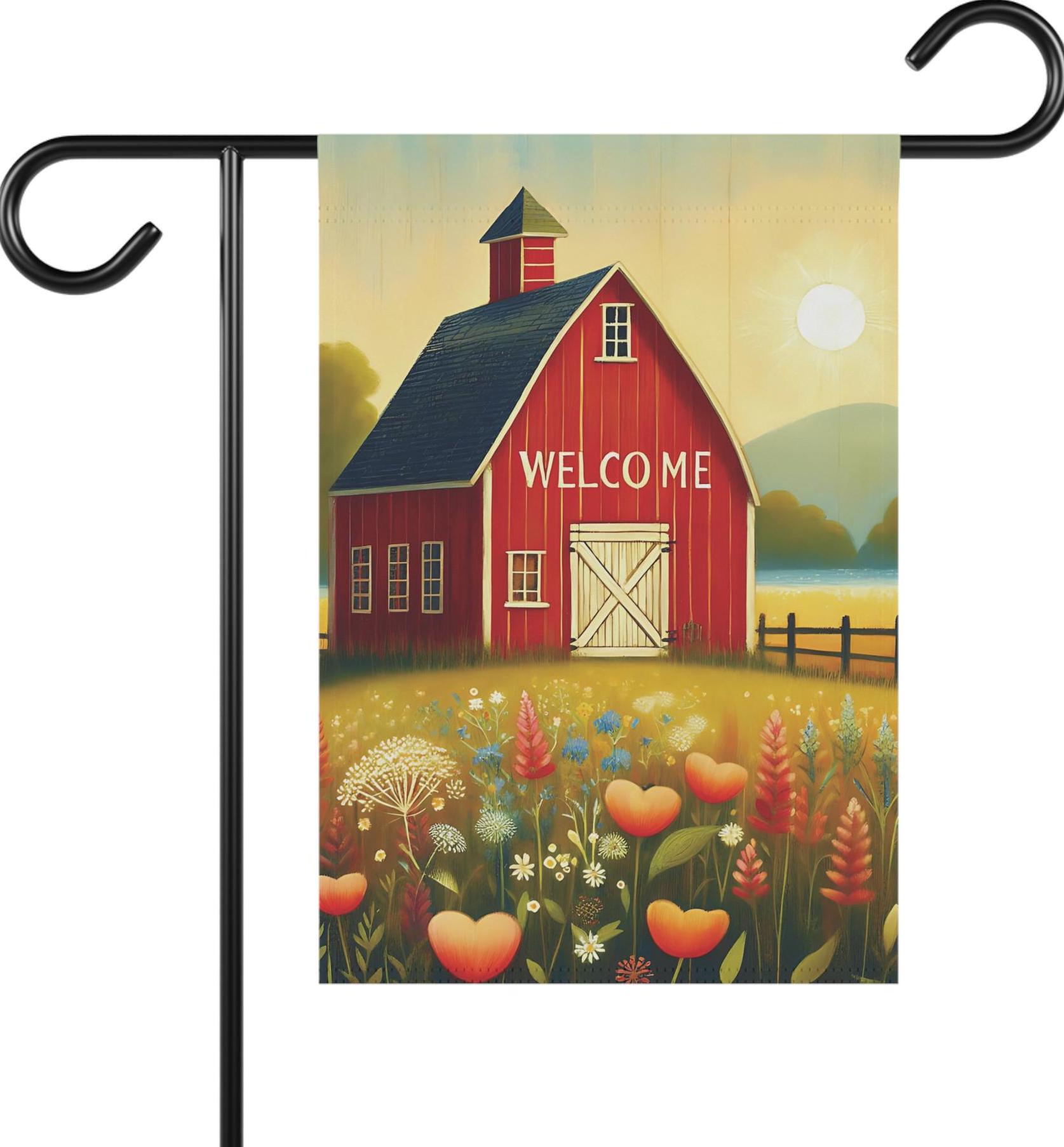 Farmhouse Welcome Garden & House Banner Western Art Yard Sign ...