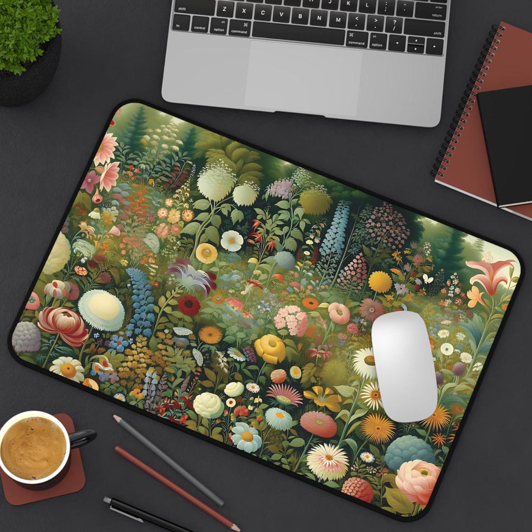 Wildflower Desk Mat Flower Field Desk Pad Floral Print Large Mouse Pad ...
