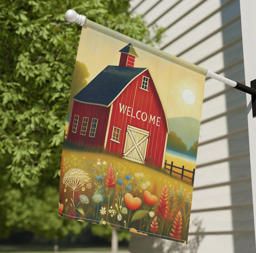 Farmhouse Welcome Garden & House Banner Western Art Yard Sign ...