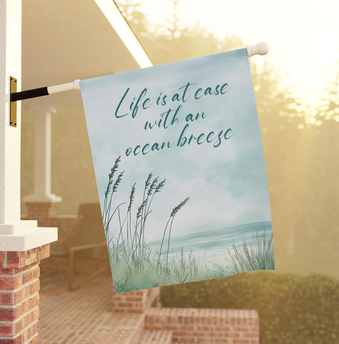 Ocean Garden Flag, Seaside Front Porch Decor, Beach Yard Welcome Sign ...