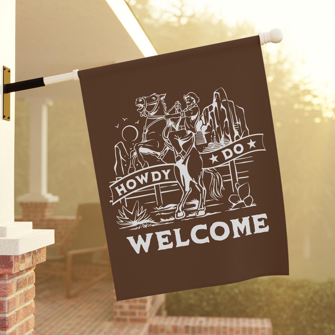 Rustic Welcome Garden Banner, Howdy Welcome Sign, Outdoor Country Home ...