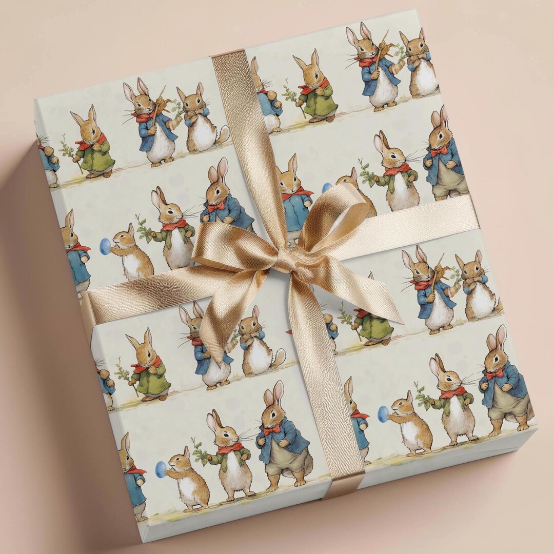 Peter Rabbit Gift Wrap, Bunny Rabbit Paper Wrapping Paper for Holidays ...