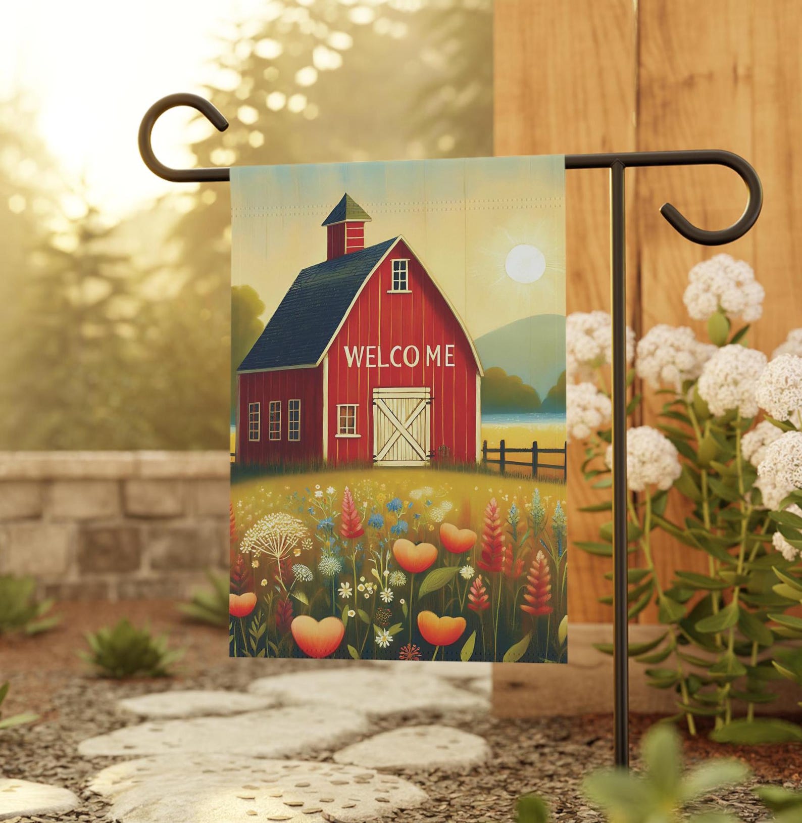 Farmhouse Welcome Garden & House Banner Western Art Yard Sign ...
