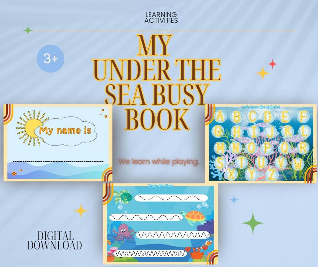 Under the Sea Busy Book Pages, Preschoolers Activity Learn and Play ...