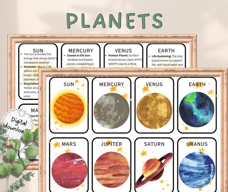 9 Solar System Flash Cards | Space Flash Cards |planets Curiosity ...