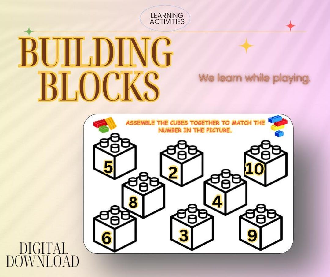 Building Blocks, Easy Maths, Learning Mats, Counting Math Activity ...