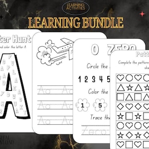 Sarting to Learn Bundle, Preschool Pre-k + Kindergarten Learning Bundle ...