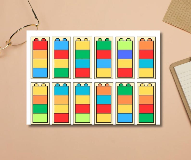 Building Blocks Matching Activity – 20 Printable Cards | Digital ...