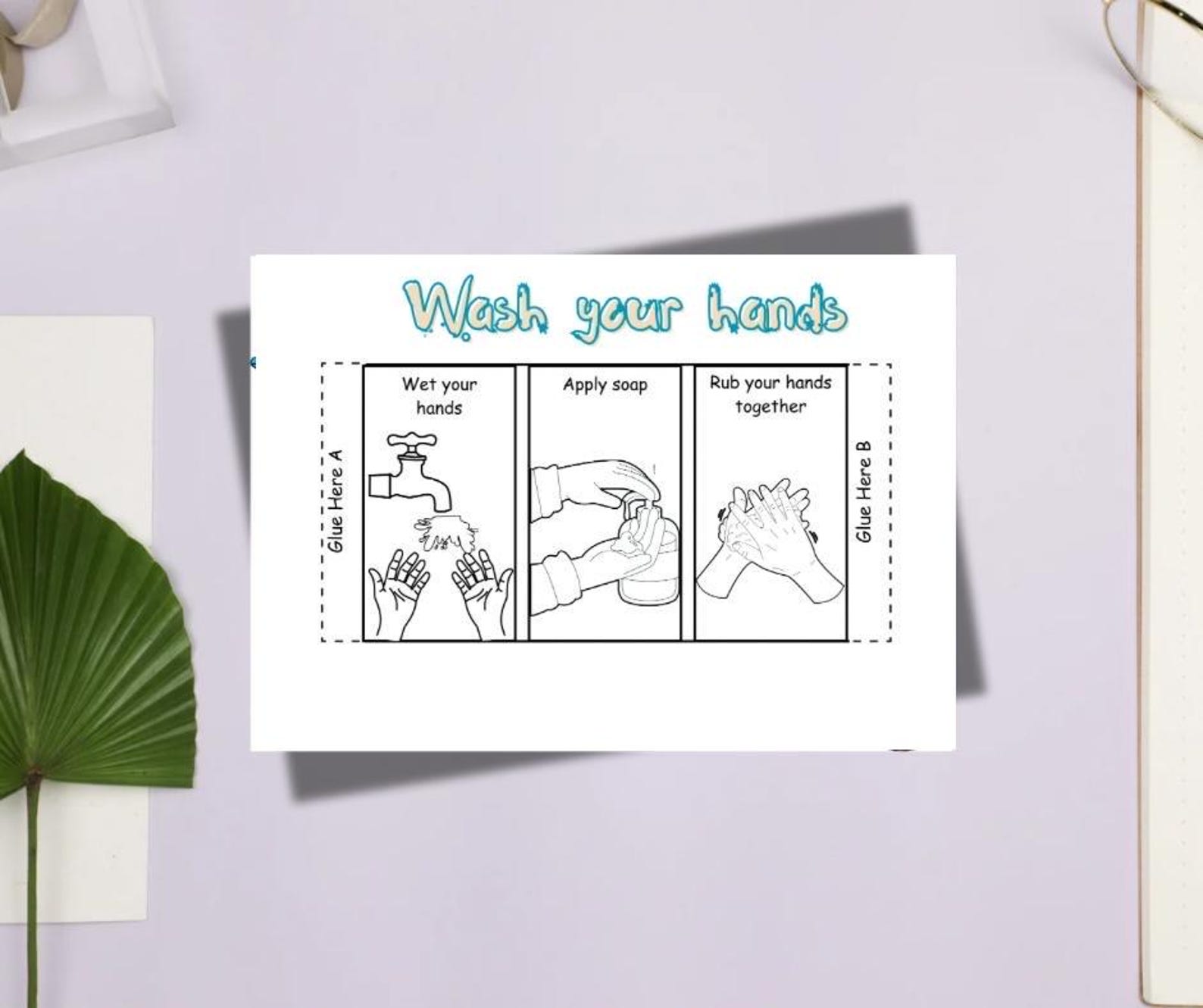 Wash Your Hands Coloring Page | Kids Handwashing Printable | Foldout ...