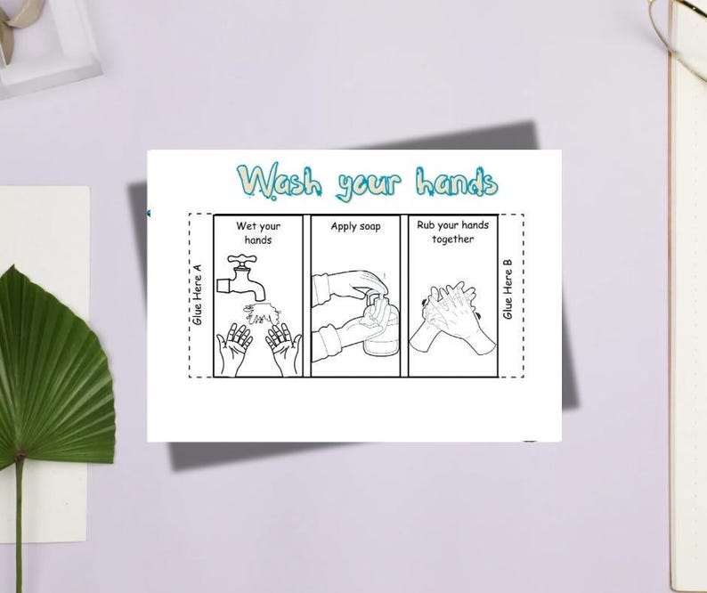 Wash Your Hands Coloring Page | Kids Handwashing Printable | Foldout ...