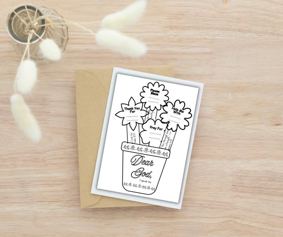 Printable Prayer Flower Pot for Kids | Christian Craft Activity | Color ...