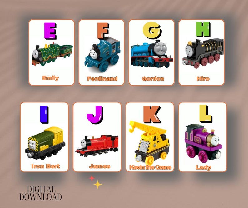 Thomas Trains Alphabet, Thomas and Friends, Alphabet Flash Cards ...
