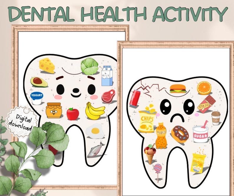 Dental Health Preschool Printable Activity for Kids, Teeth Brushing ...