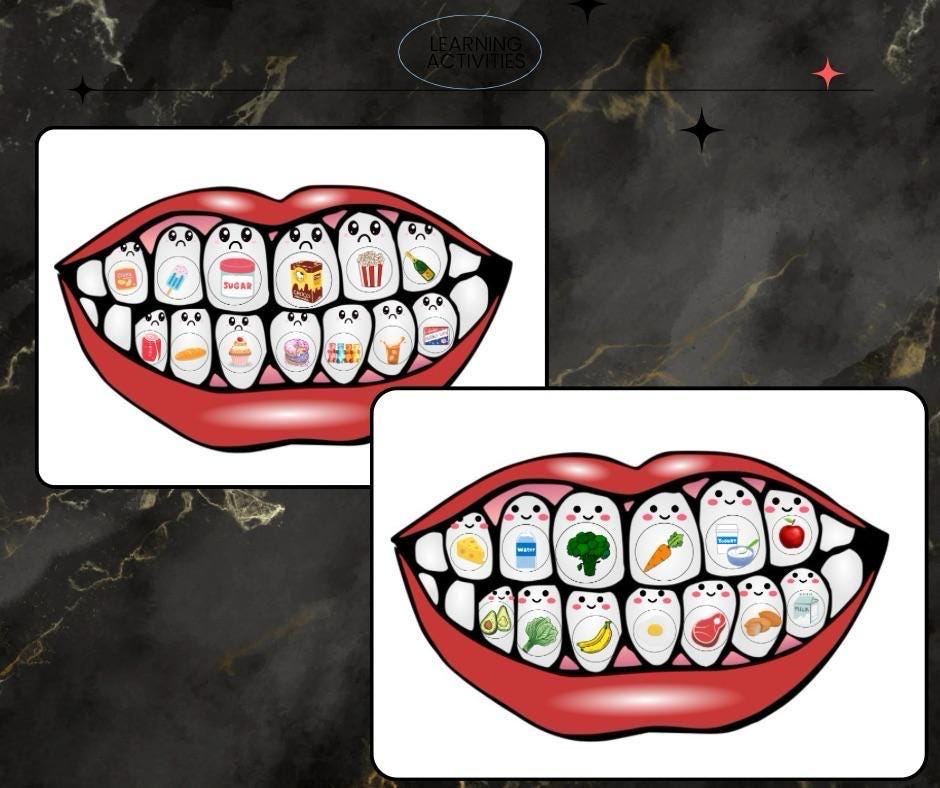 Dental Health Preschool Printable Activity for Kids, Teeth Brushing ...