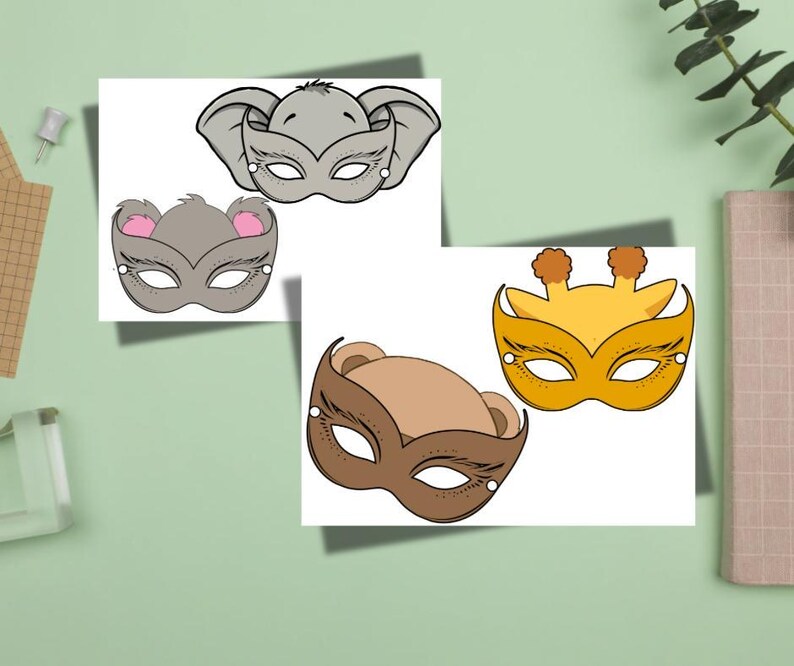 Zoo Animal Masks Printable – 9 Animal Face Templates for Kids – Safari ...