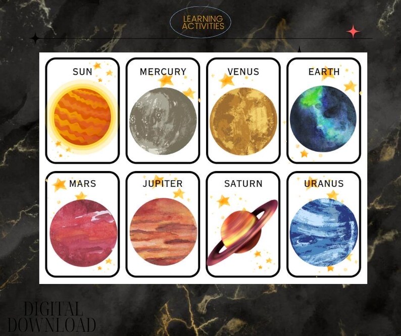 9 Solar System Flash Cards | Space Flash Cards |planets Curiosity ...