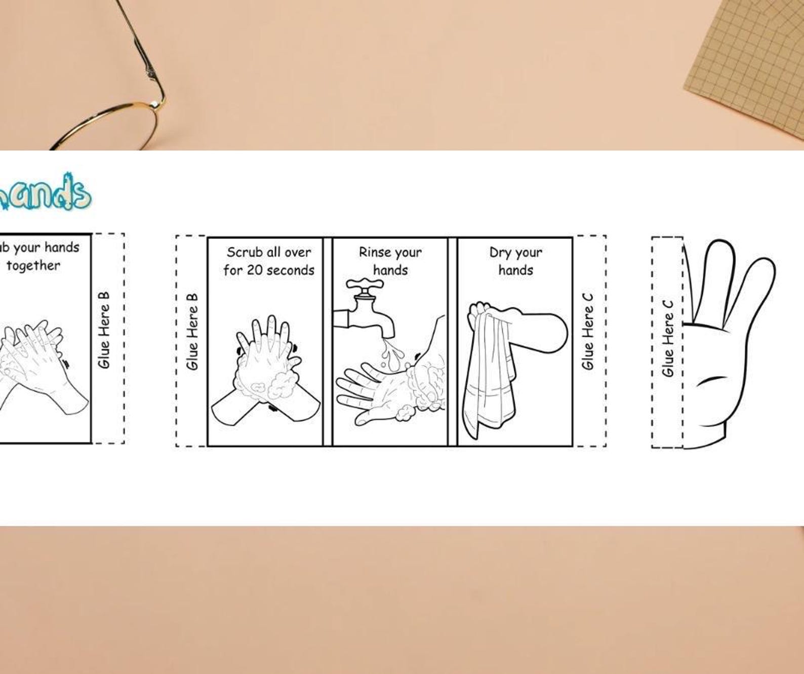 Wash Your Hands Coloring Page | Kids Handwashing Printable | Foldout ...