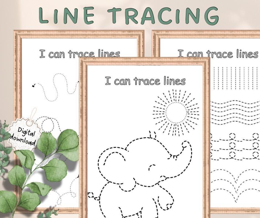 20 Preschool Line Tracing Worksheets Bundle, Homeschool Kindergarten ...
