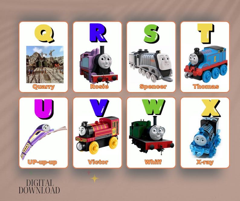 Thomas Trains Alphabet, Thomas and Friends, Alphabet Flash Cards ...