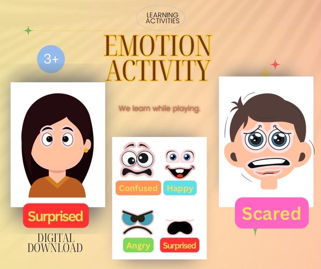 Emotions Activity for Kids Girl and Boy Version Feeling Chart , Busy ...
