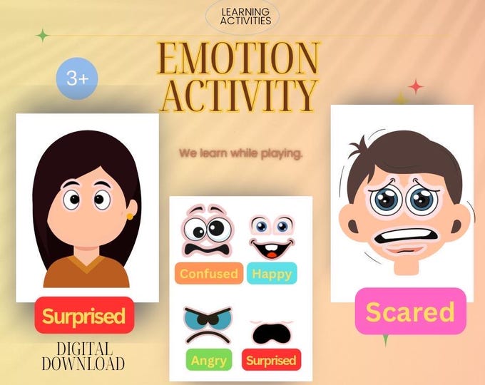 Emotions Activity for Kids: Boy Version Feeling Chart (digital Download ...