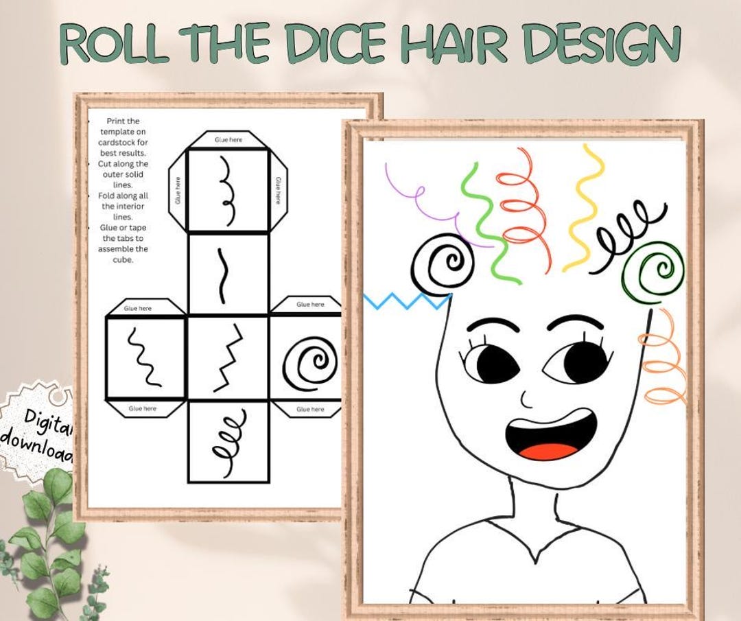 Printable Hair Design Game for Kids Roll the Dice Art Activity Fun ...