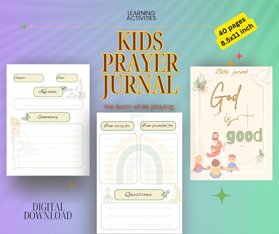 Kids Prayer Journal Digital Template Journal Printable Prayer Journal ...