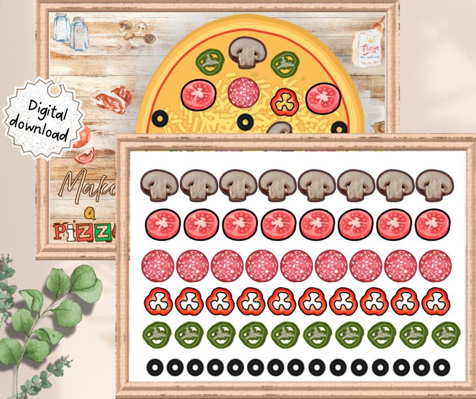Make a Pizza| Printable Educational Activity for Kids | Digital ...